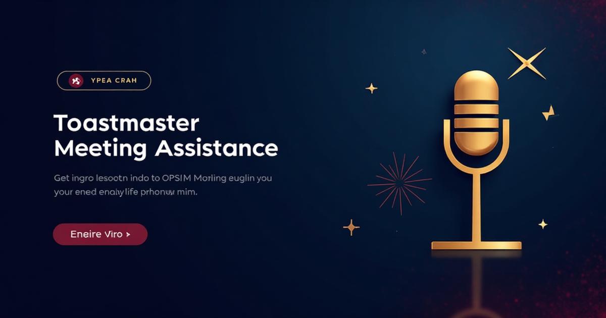 Toastmaster Meeting Assistance